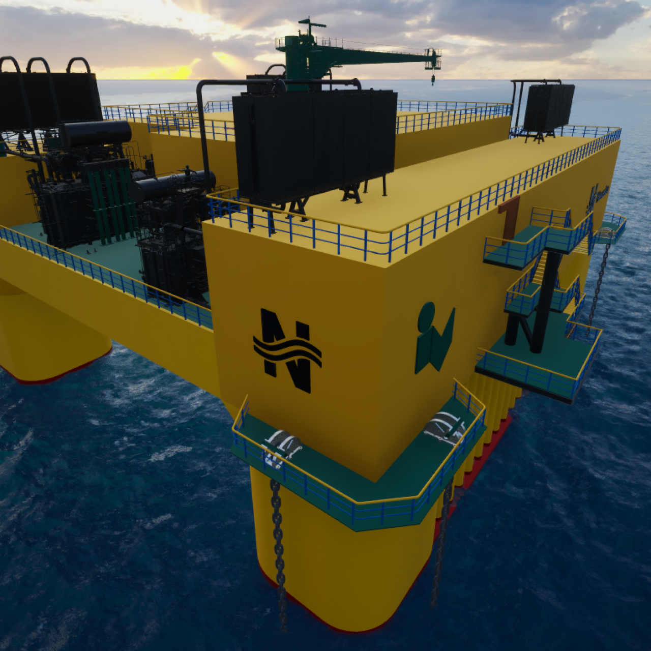 A floating HVAC substation concept: essential for deep-sea wind development - Nevesbu